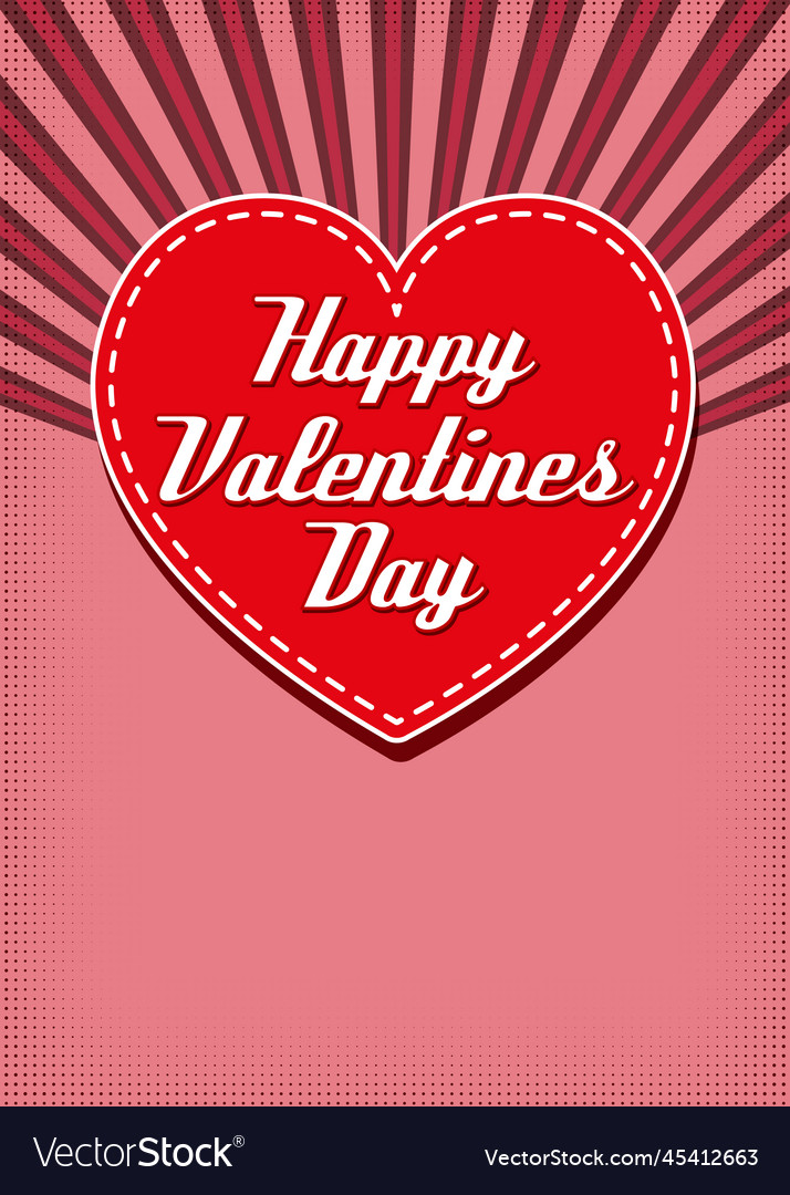 Vintage Valentines Day Template Royalty Free Vector Image