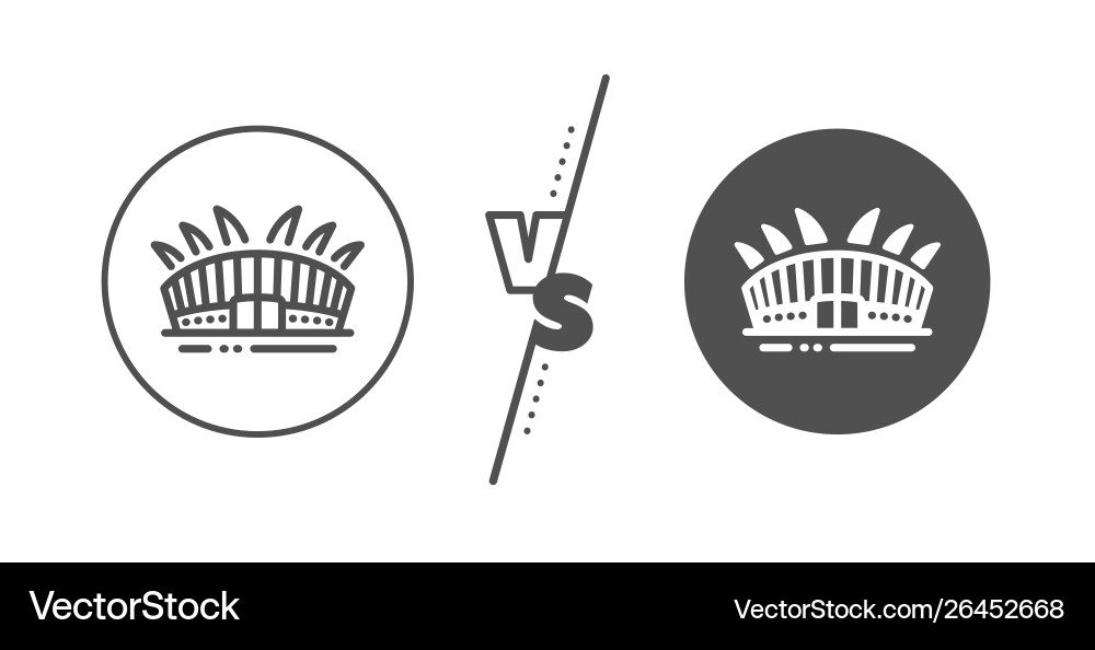 Arena stadium line icon sport complex sign Vector Image