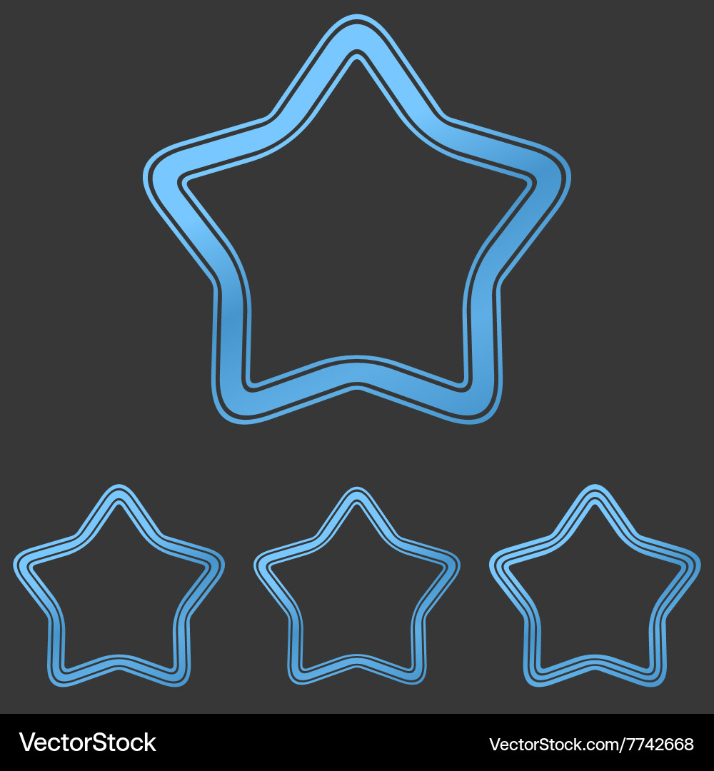 Blue line star logo design set Lizenzfreies Vektorbild