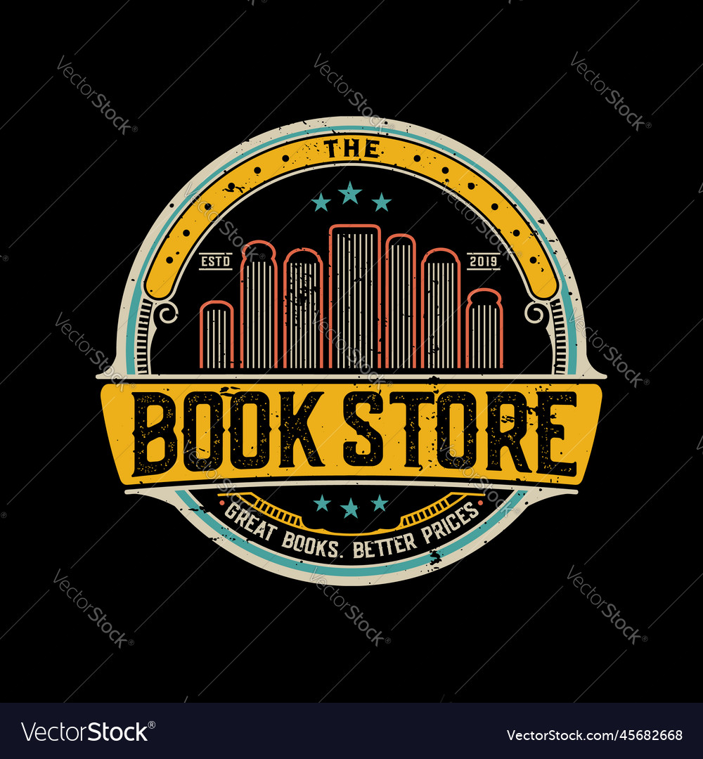 Bookshop logo design template Royalty Free Vector Image