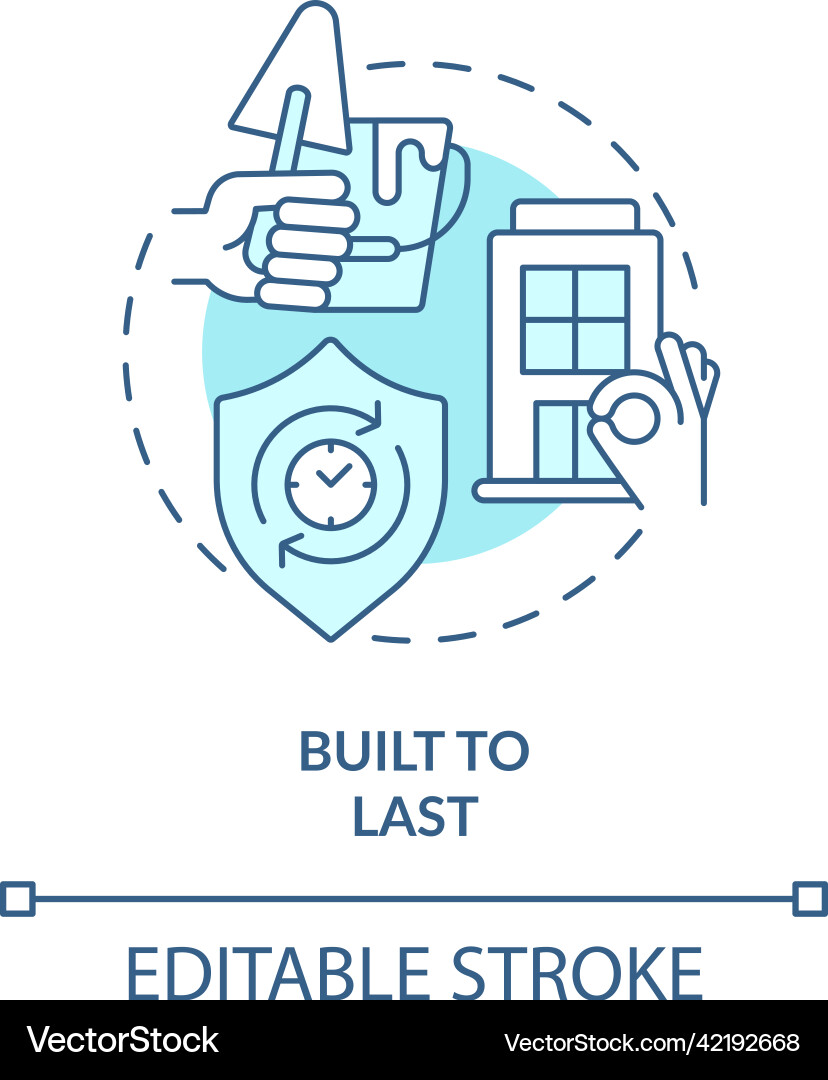 Built to last turquoise concept icon Royalty Free Vector