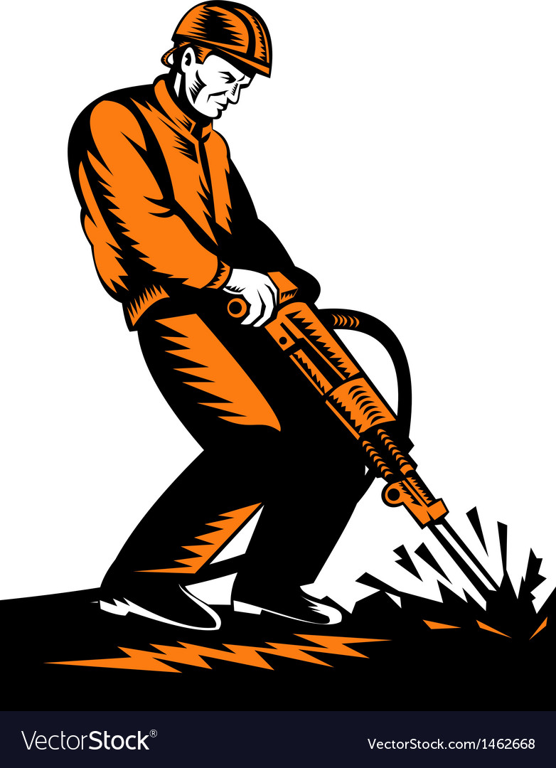 Construction worker at work Royalty Free Vector Image