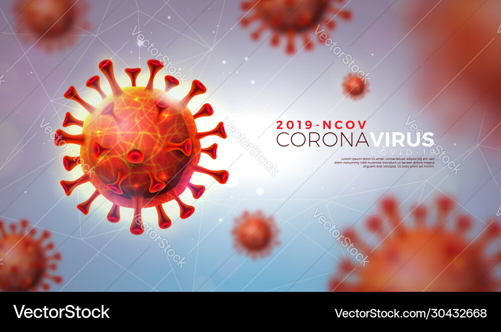 Covid19-19 coronavirus outbreak design with virus Vector Image