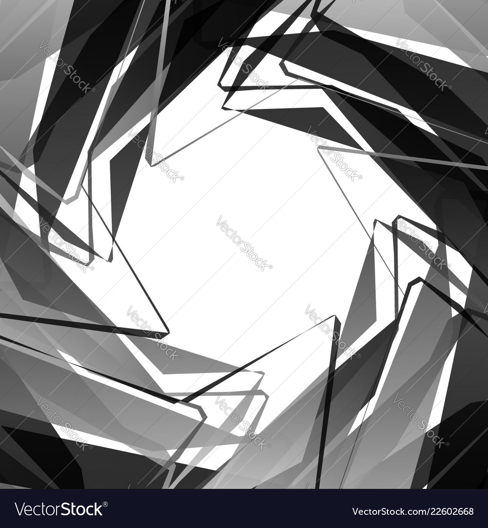 Edgy Angular Monochrome Geometric Element Vector Image