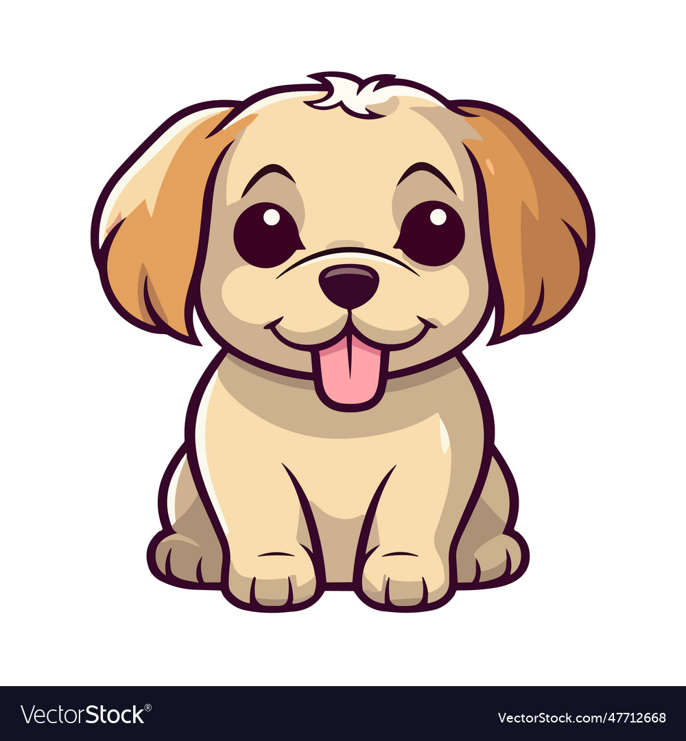 Fluffy puppy cute cartoon dog Royalty Free Vector Image Fluffy puppy cute cartoon dog Royalty Free Vector Image