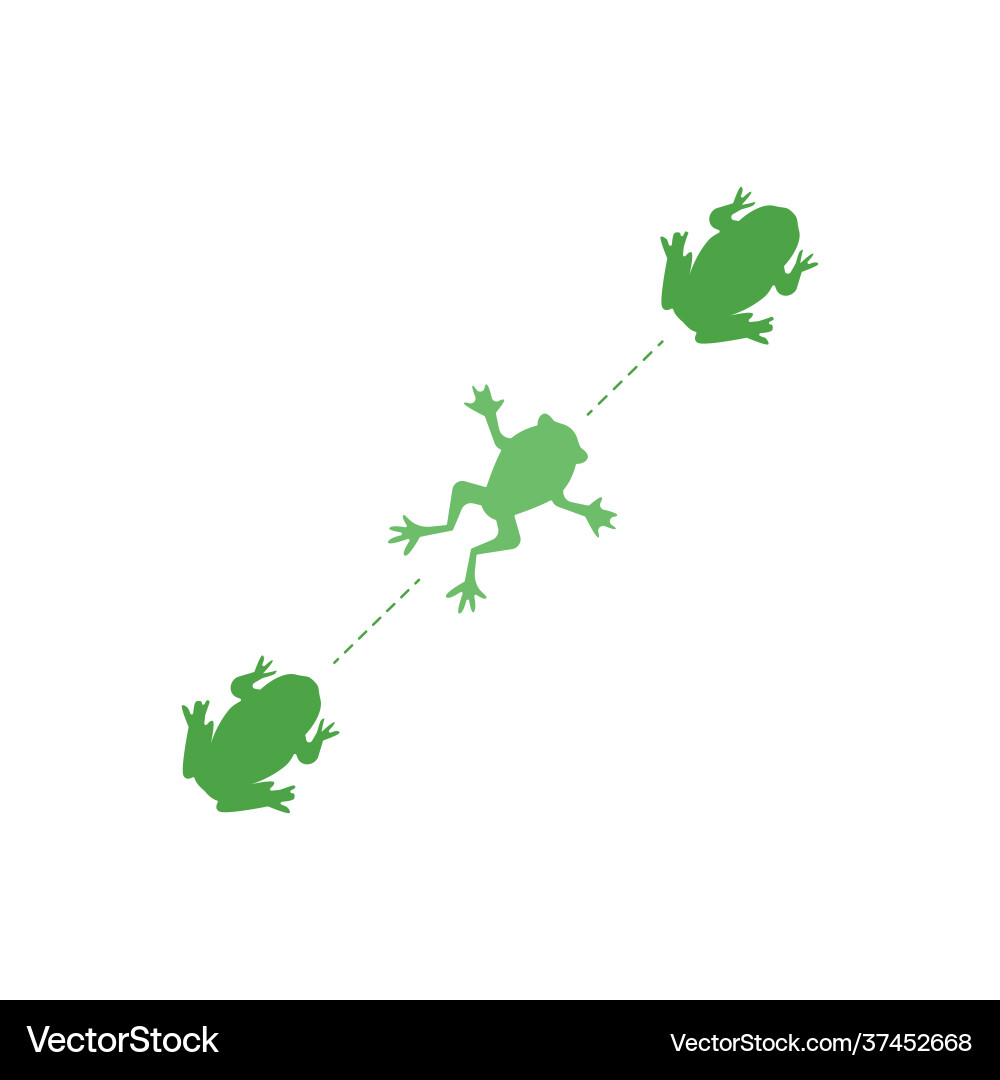 Frog icon jump sign symbol on white Royalty Free Vector