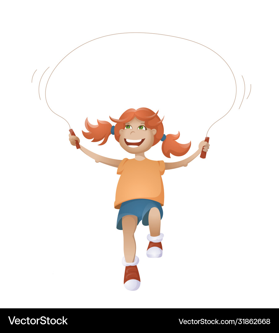 Girl with jumping rope Royalty Free Vector Image