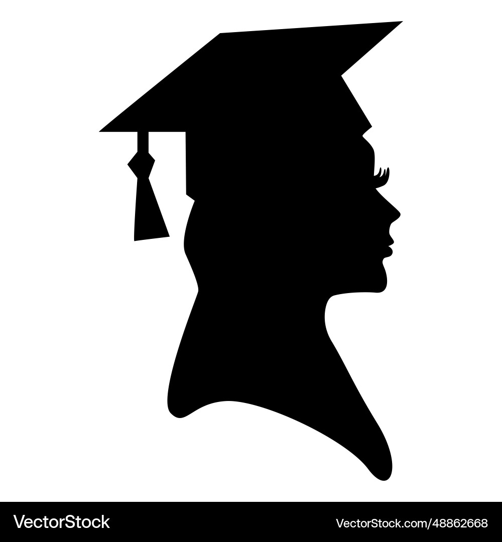 Graduate girl graduating student square academic Vector Image