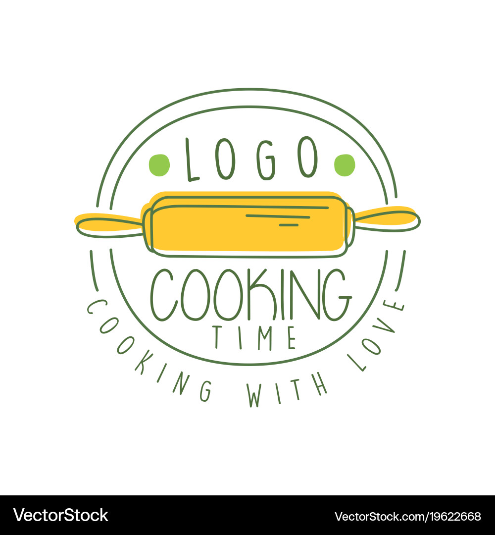 Hand drawn cooking with love logo original design Vector Image