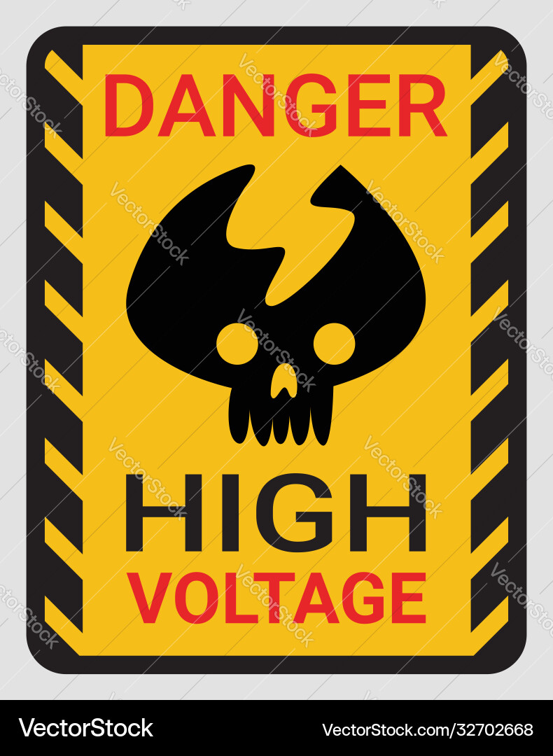 High voltage sign or electrical safety sign Vector Image