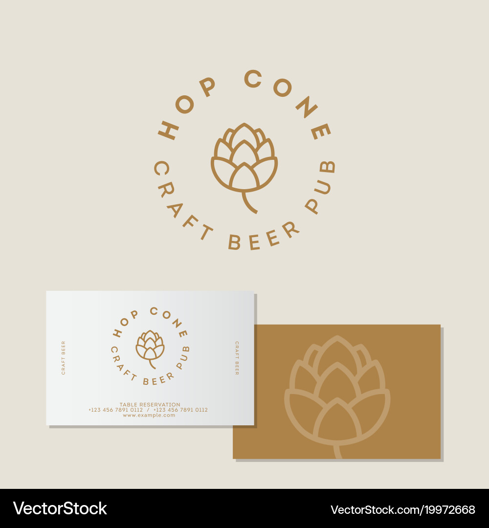 Logo hop cone craft beer identity Royalty Free Vector Image