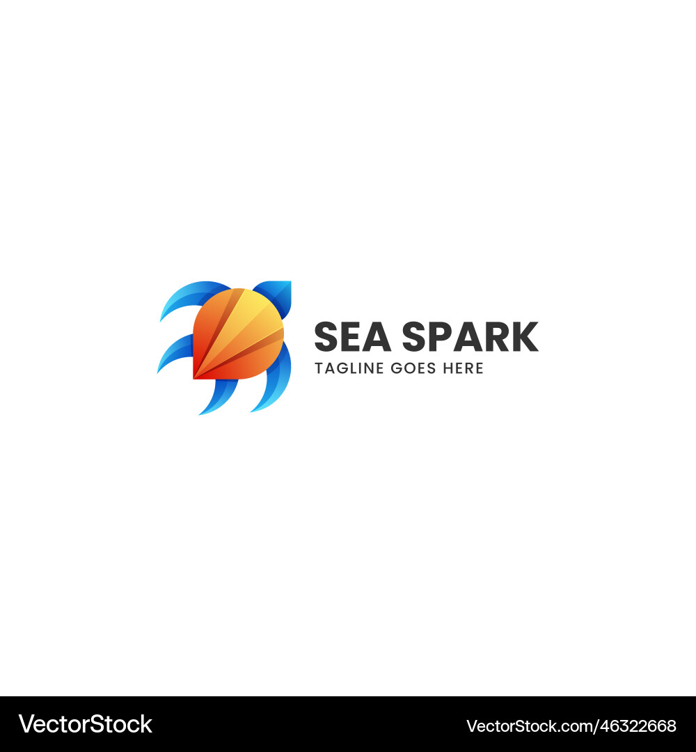 Logo sea spark gradient colorful style Royalty Free Vector