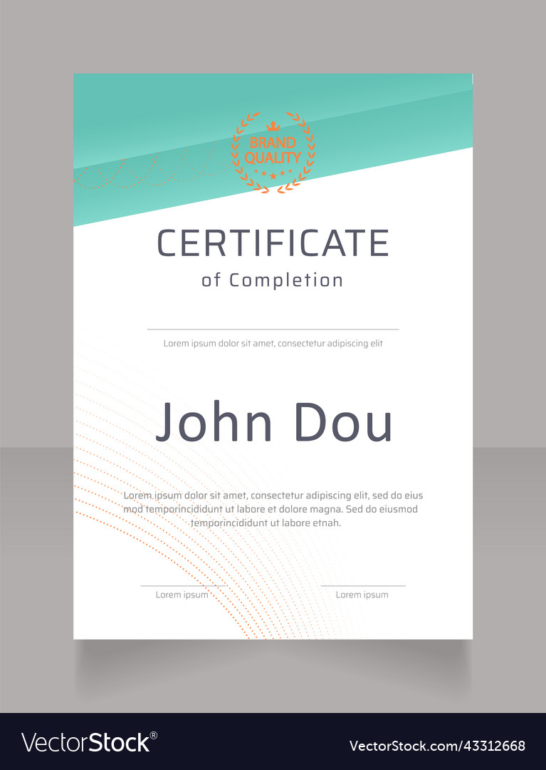 Master class completion certificate design Vector Image