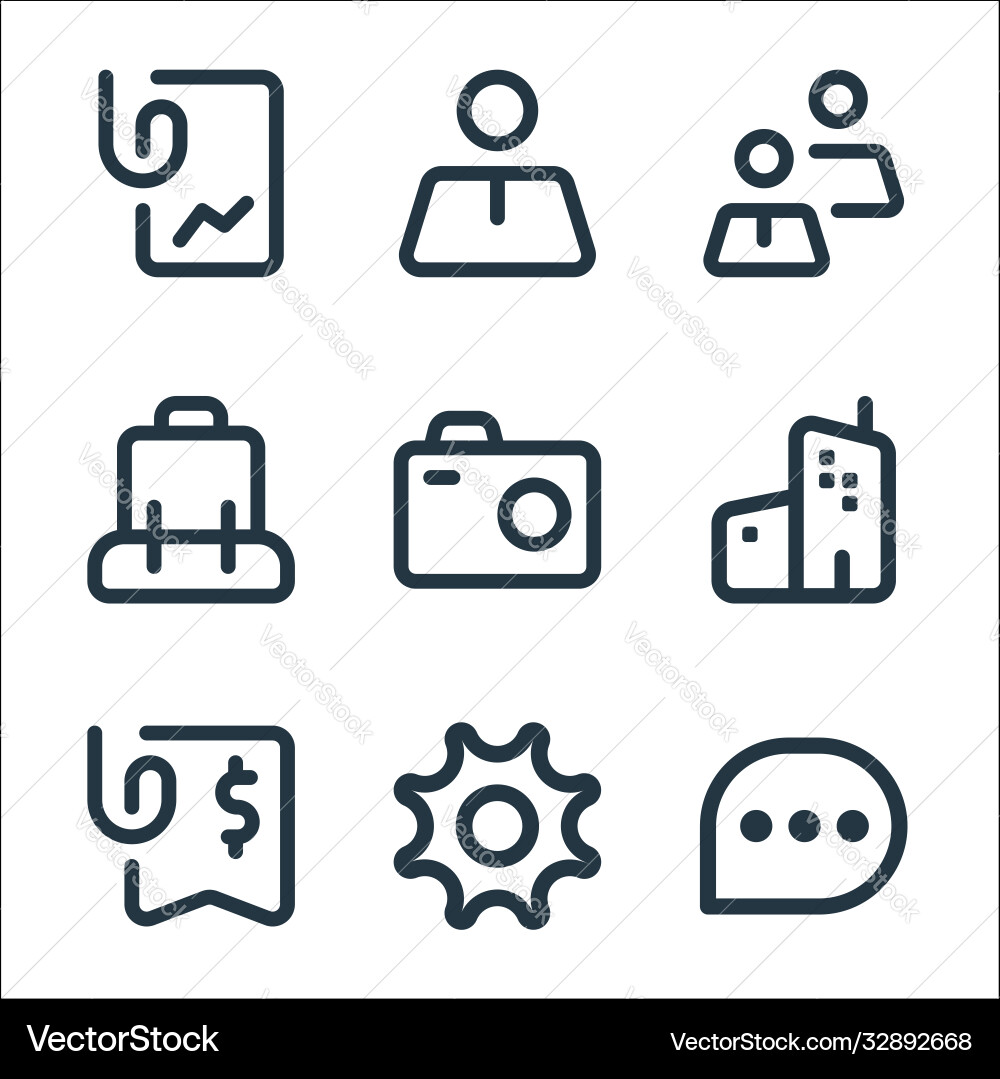 Myicon one line icons linear set quality line set Vector Image