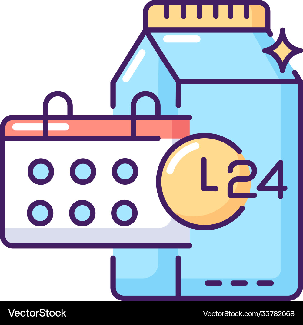 Product dates rgb color icon Royalty Free Vector Image