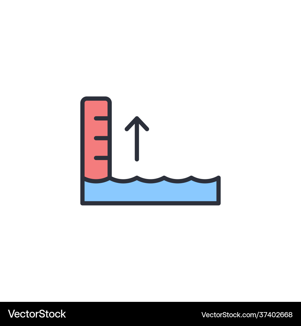 Rise in water level icon isolated on white Vector Image