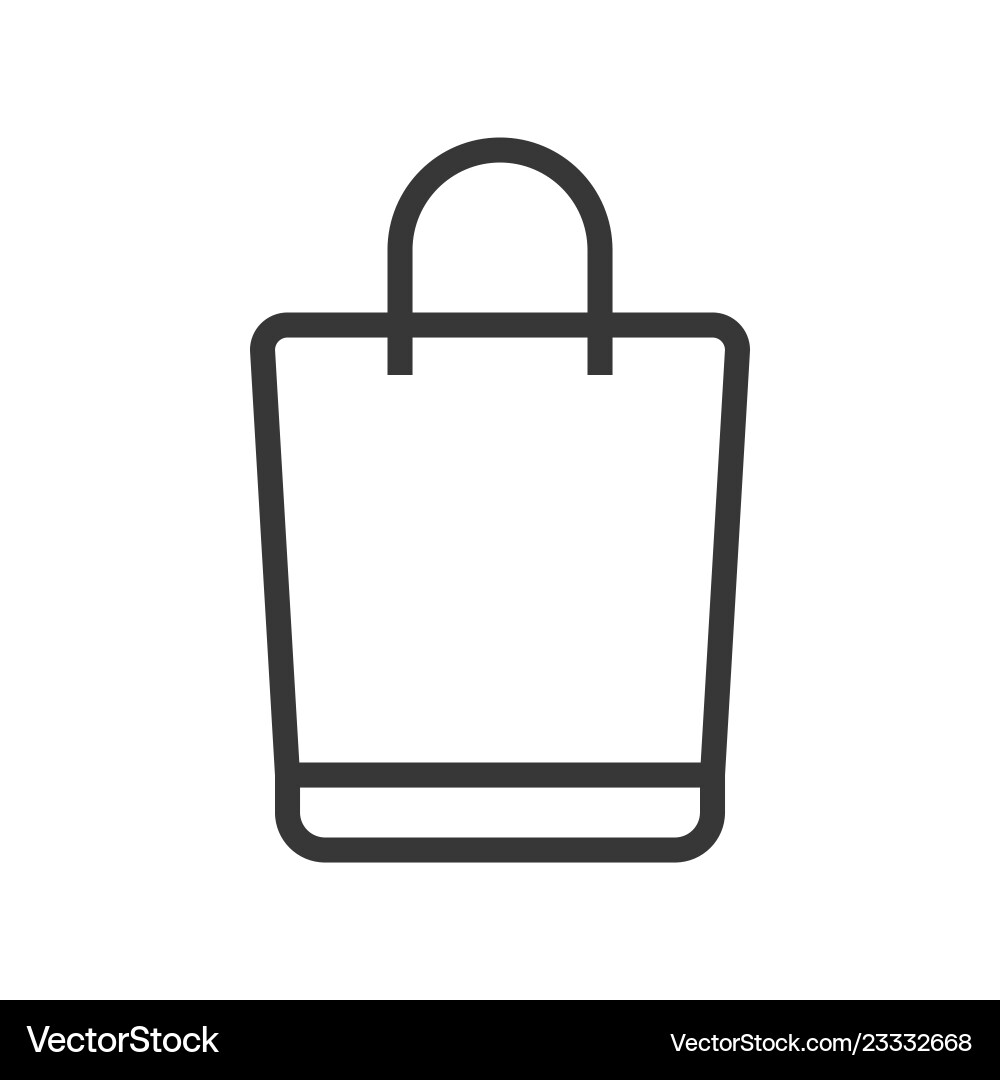 Shopping bag online line style icon Royalty Free Vector