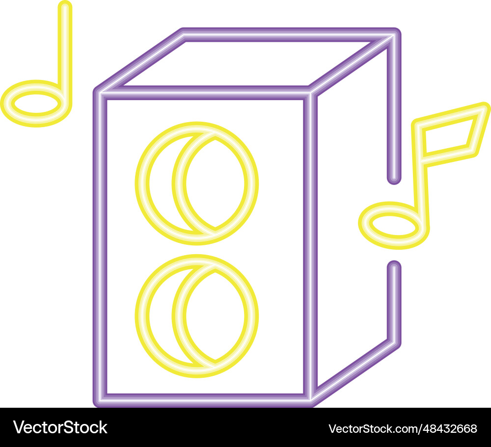 Speaker Music Neon Icon Royalty Free Vector Image