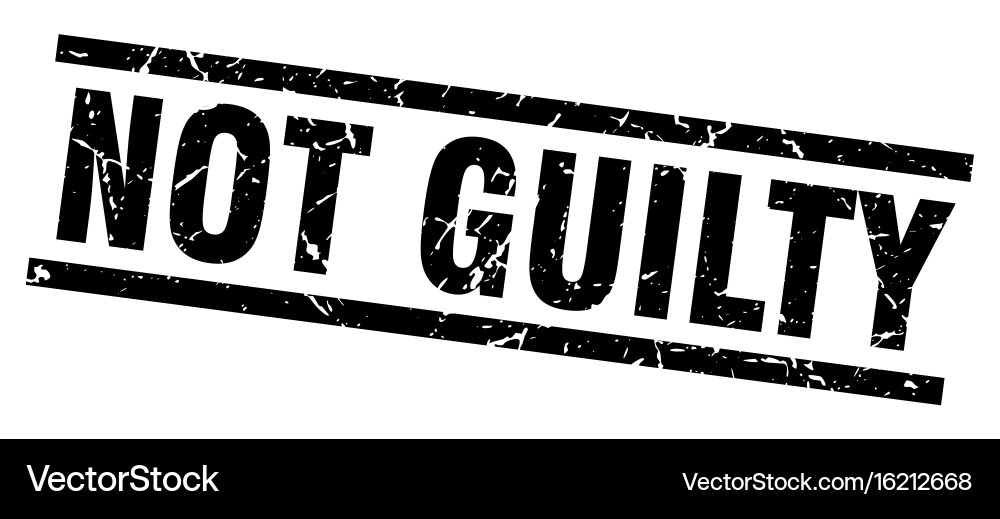 Square grunge black not guilty stamp Royalty Free Vector