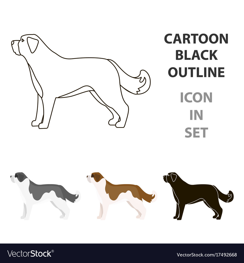 St bernard dog icon in cartoon style Royalty Free Vector