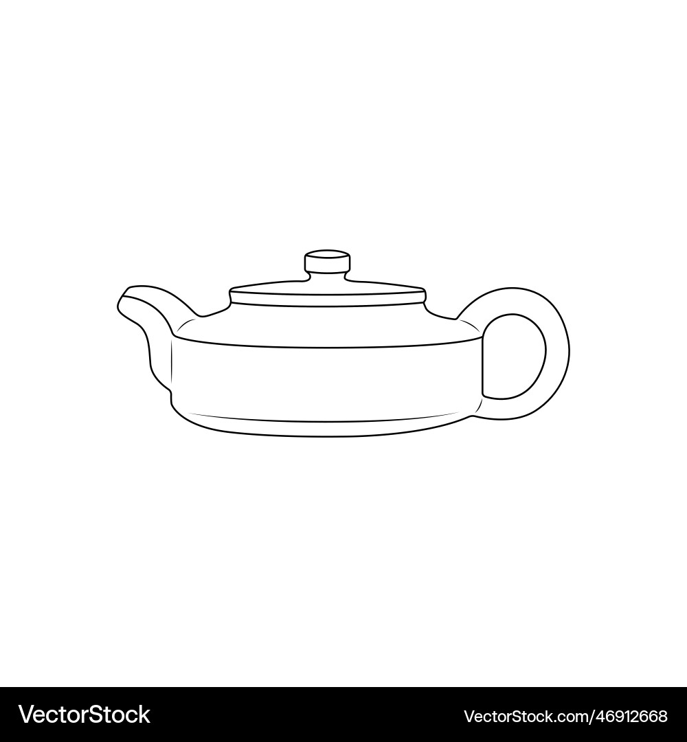 Teapot outline icon on white background Royalty Free Vector