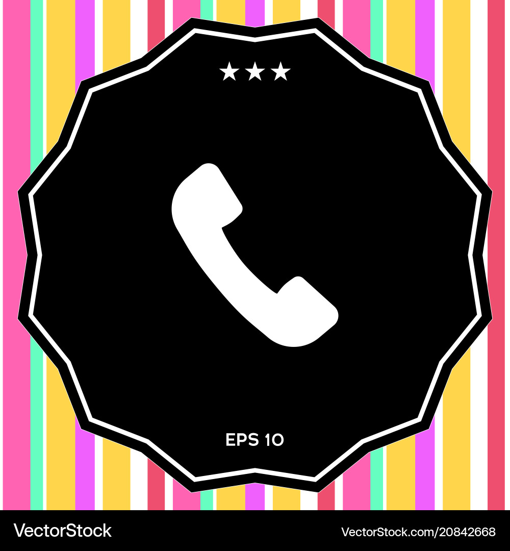 Telephone handset symbol receiver icon Royalty Free Vector