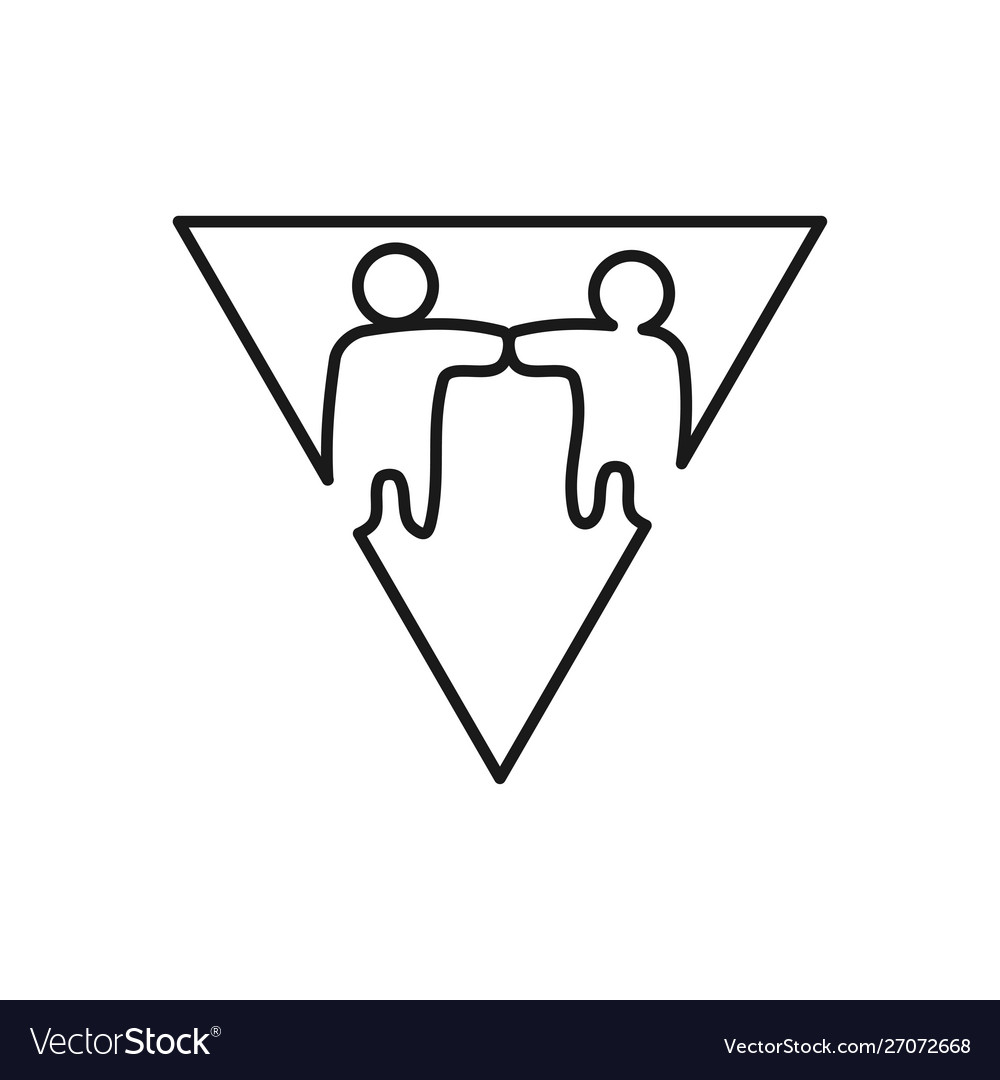 Triangle people commitment teamwork together Vector Image