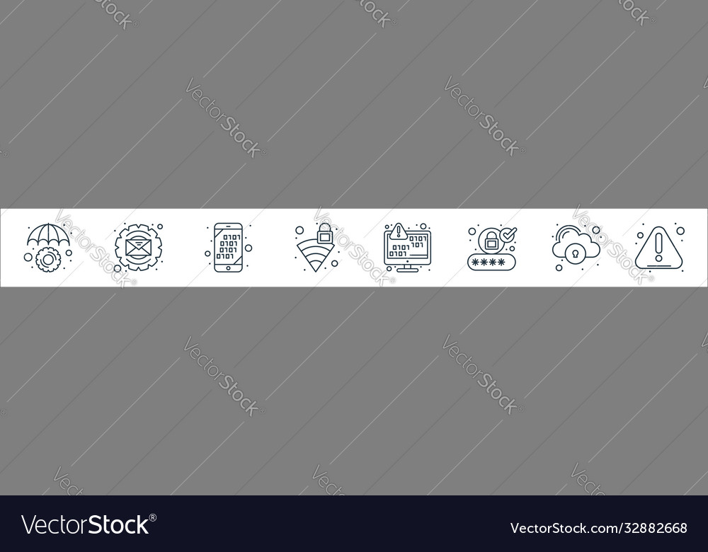 Web security line icons linear set quality line Vector Image