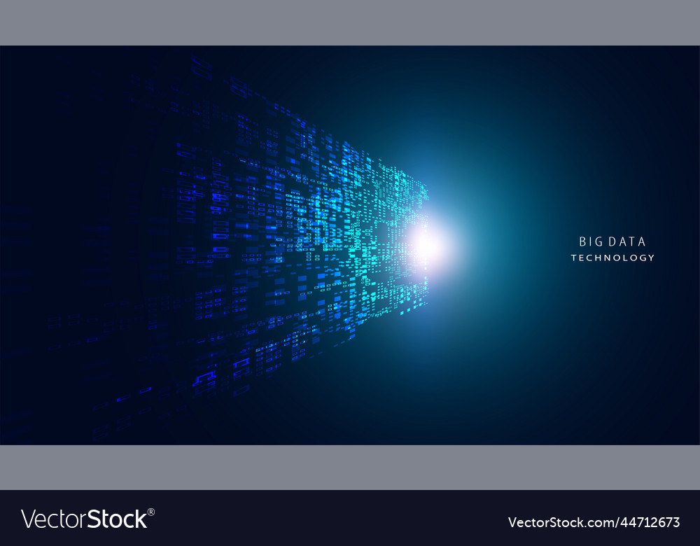 Abstract digital hologram big data visualization Vector Image