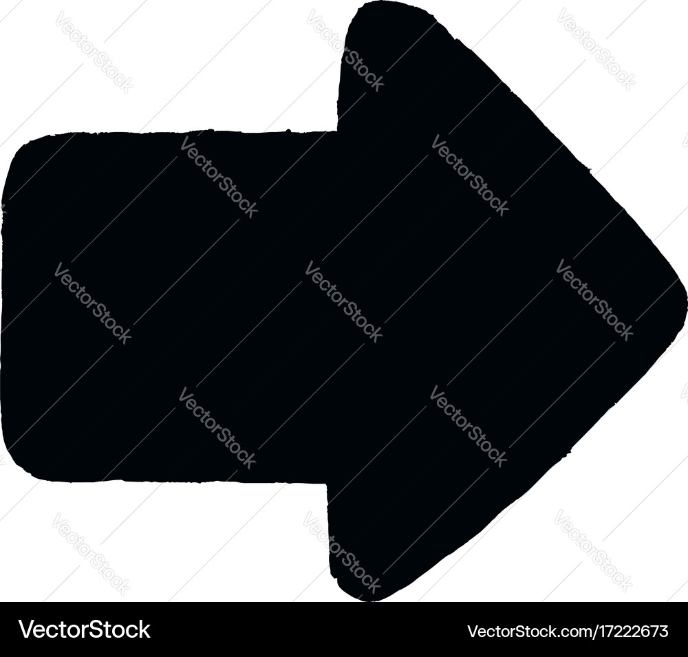 Arrow sign sketch brush stroke Royalty Free Vector Image