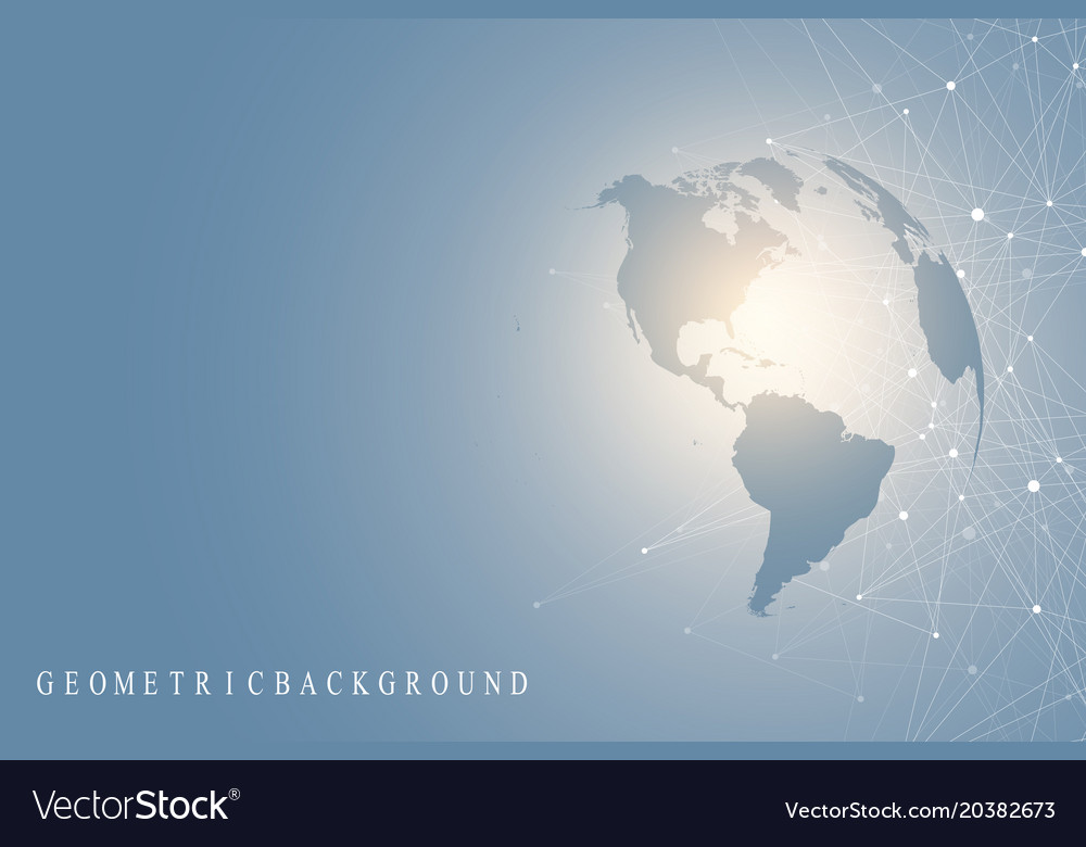 Big Data Visualization With A World Globe Vector Image