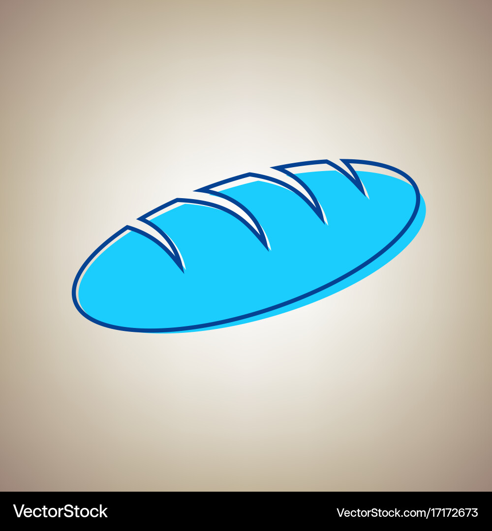 Bread sign sky blue icon with defected Royalty Free Vector