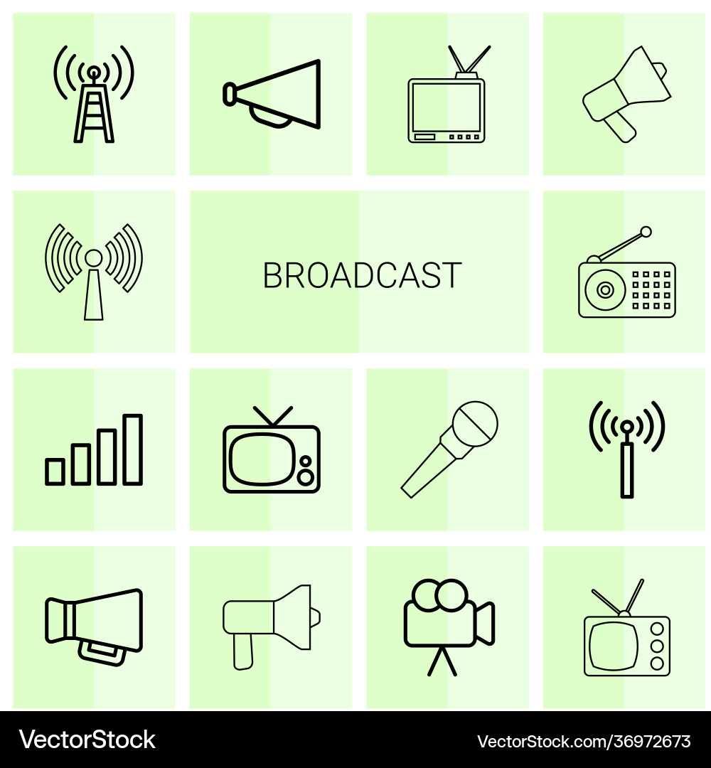 Broadcast icons Royalty Free Vector Image - VectorStock