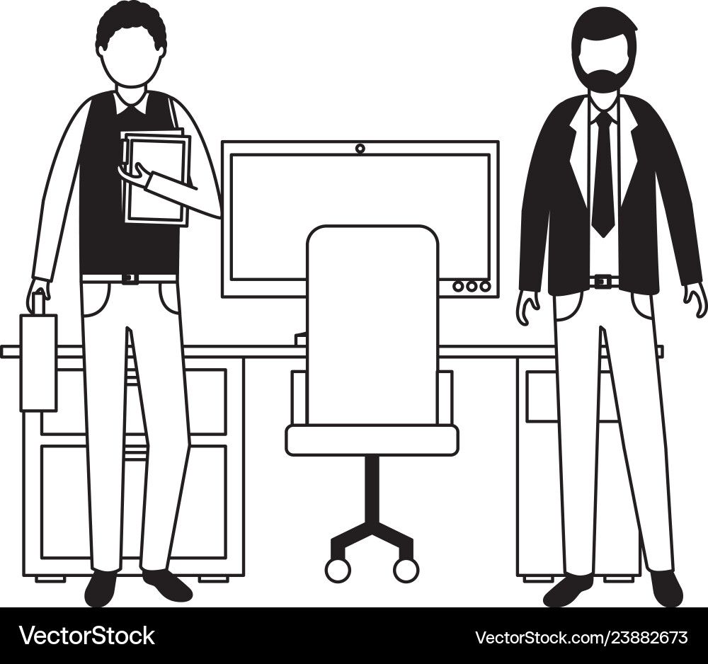 Business men in the office Royalty Free Vector Image
