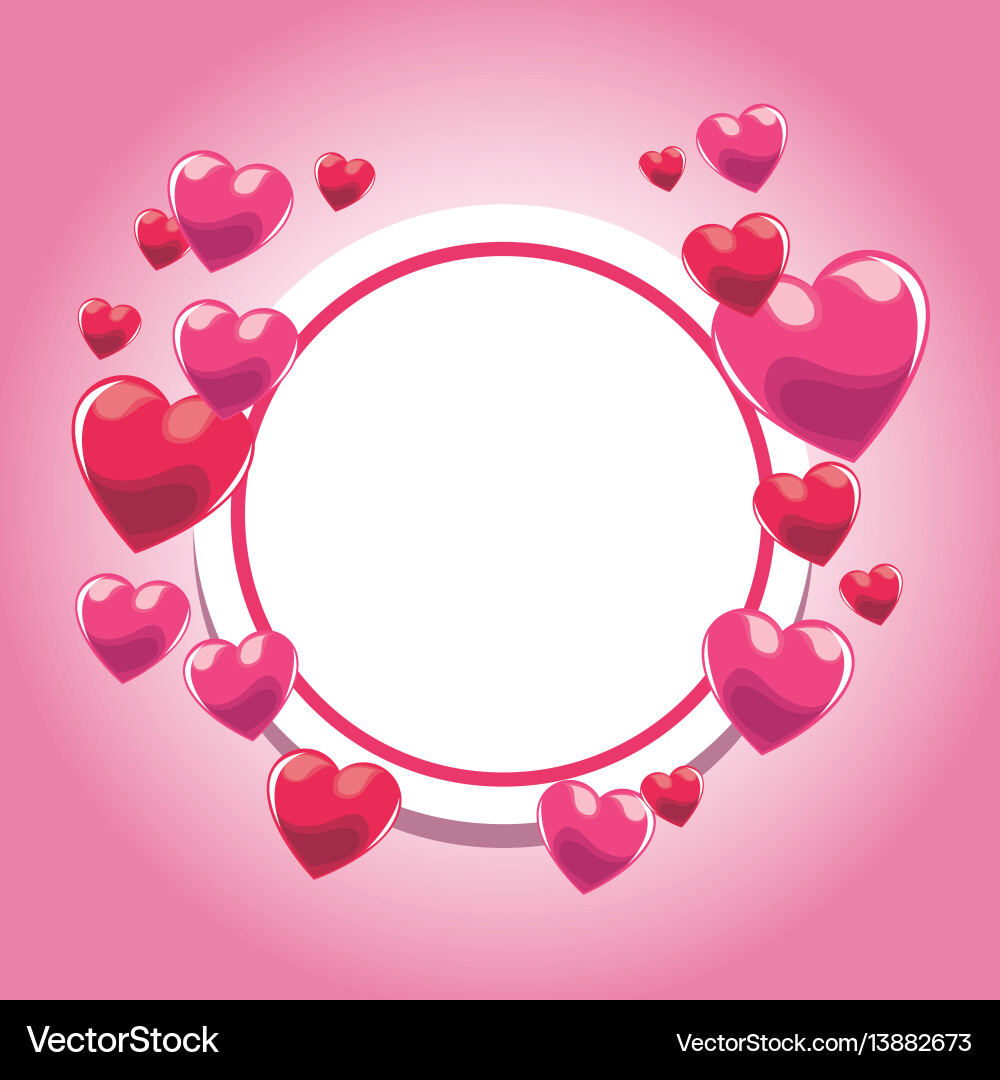 Card invitation pink hearts template Royalty Free Vector