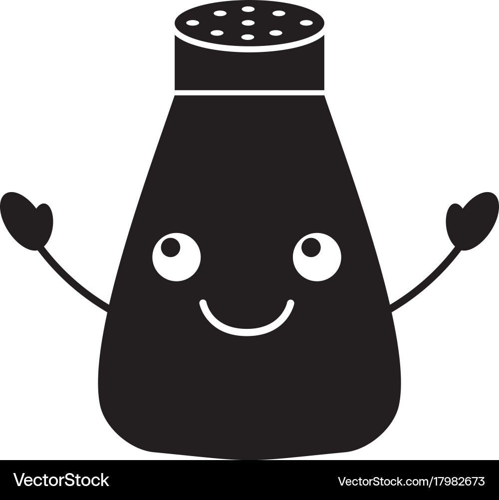 Cartoon salt cooking ingredient kitchen Royalty Free Vector