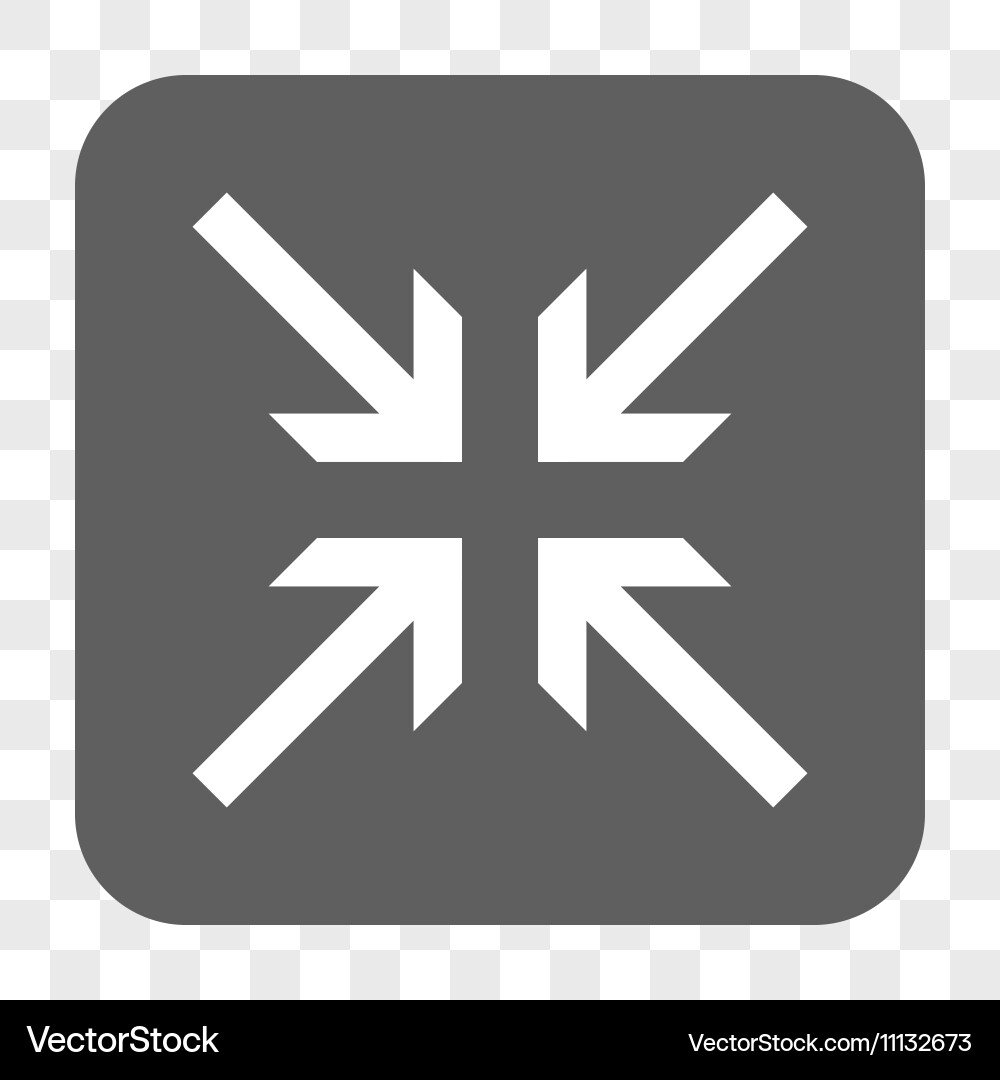 Collide arrows rounded square button Royalty Free Vector