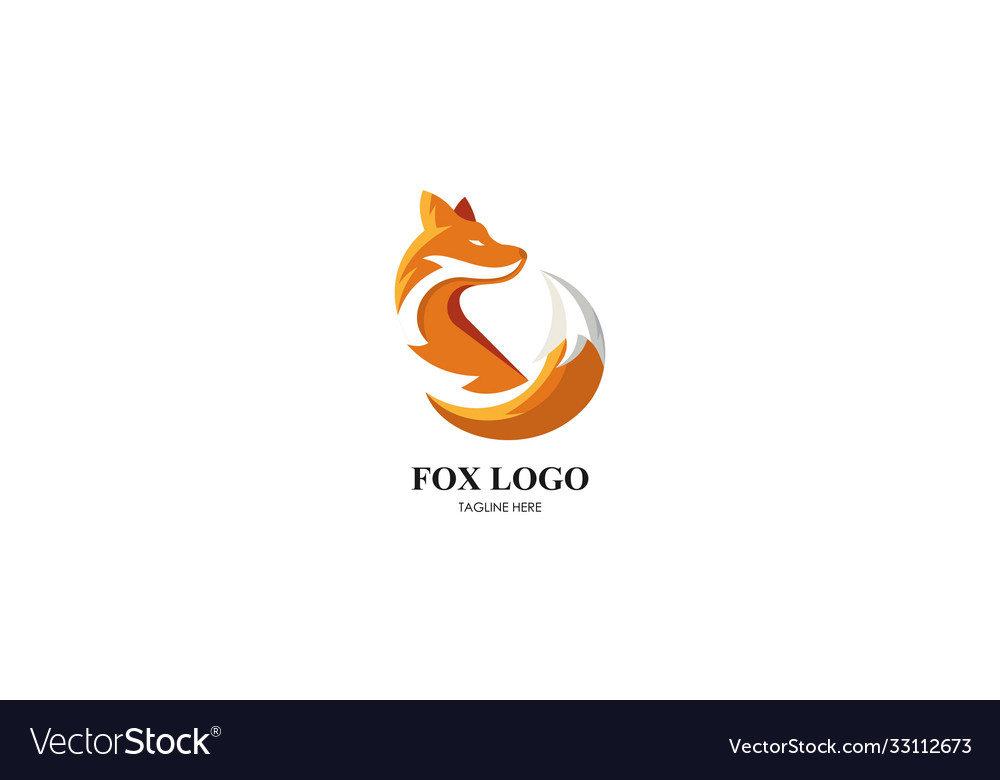Color fox logo design awesome inspiration Vector Image