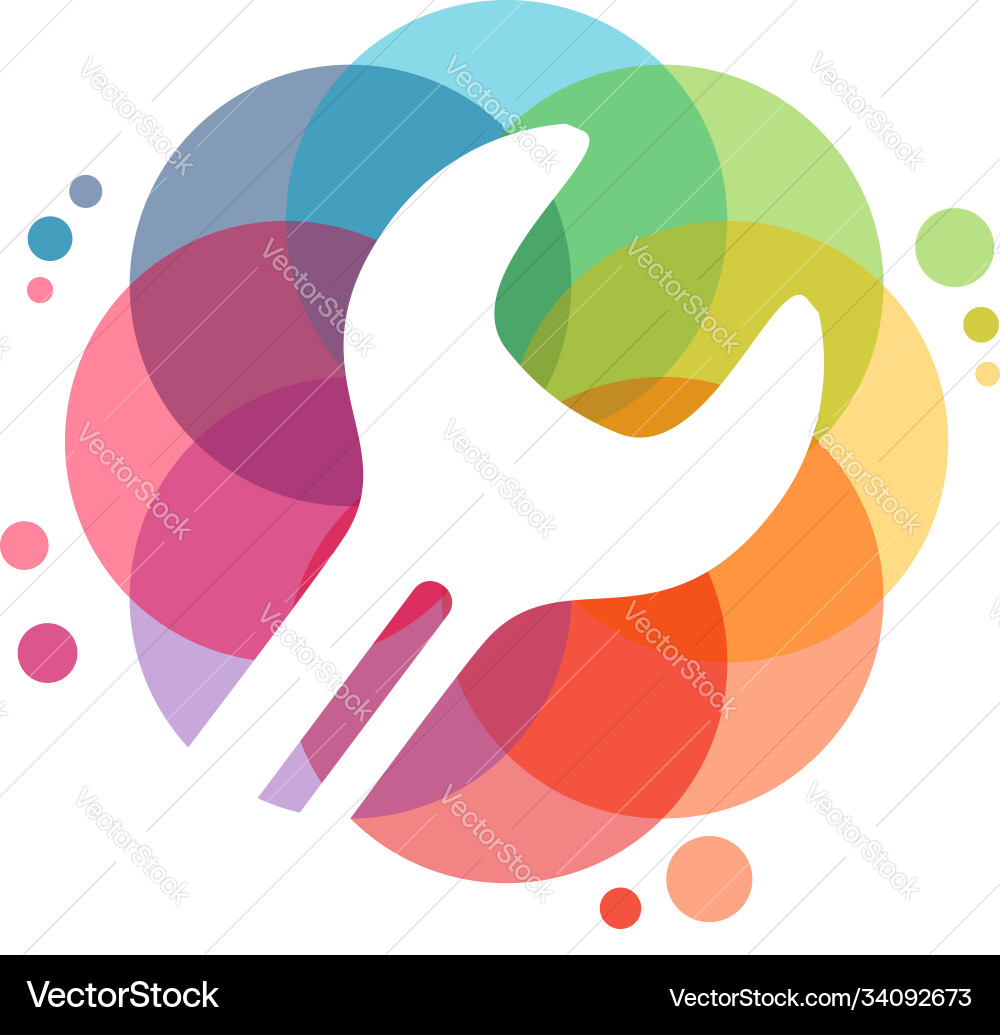 Colorful wrench logo service designs Royalty Free Vector