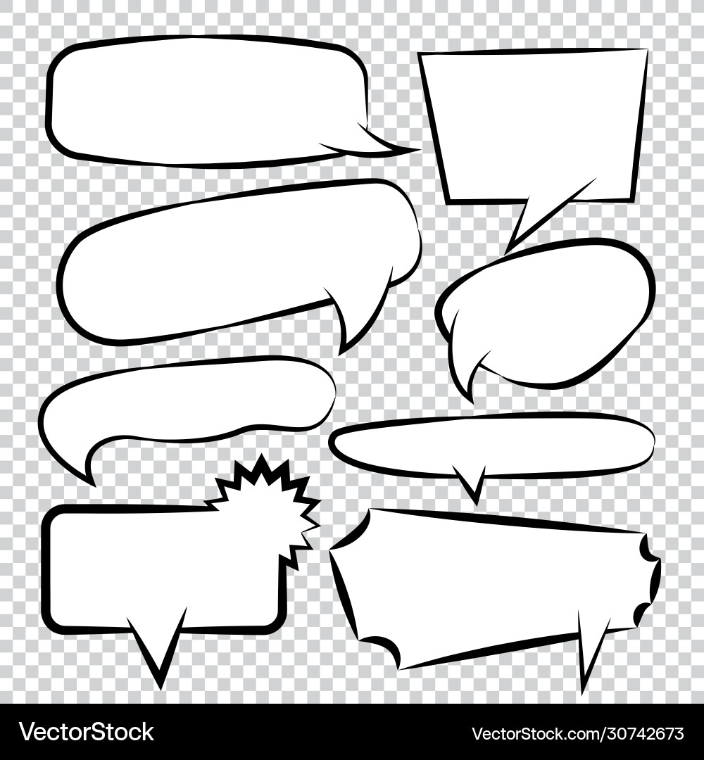 Comic -bubble -speech -balloons -speech- cartoon Vector Image