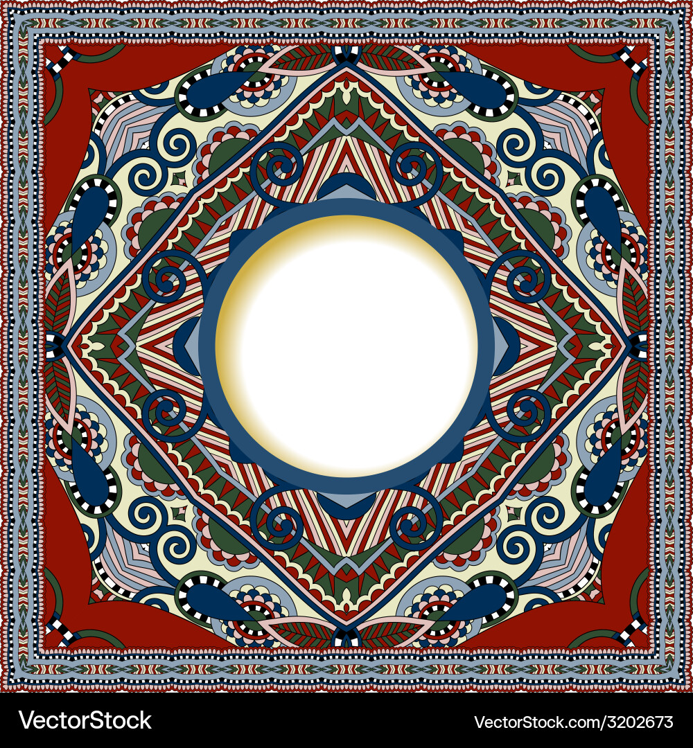 Floral round pattern in ukrainian oriental ethnic Vector Image