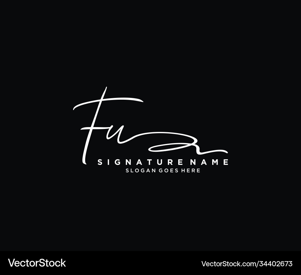 Letter fu signature logo template Royalty Free Vector Image
