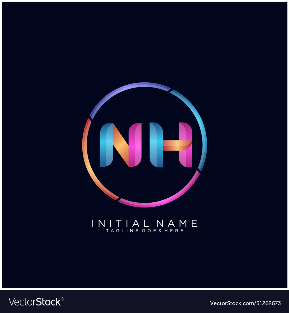 Nh letter logo icon design template elements Vector Image
