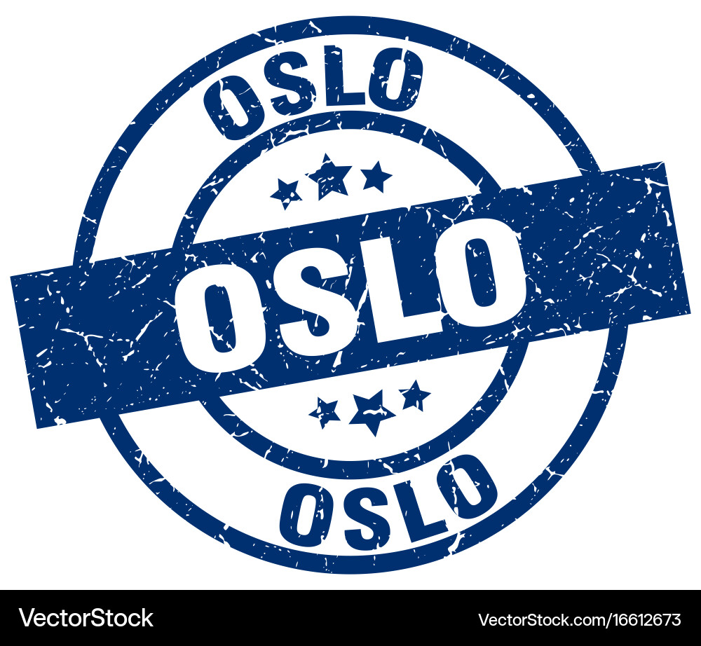 Oslo blue round grunge stamp Royalty Free Vector Image