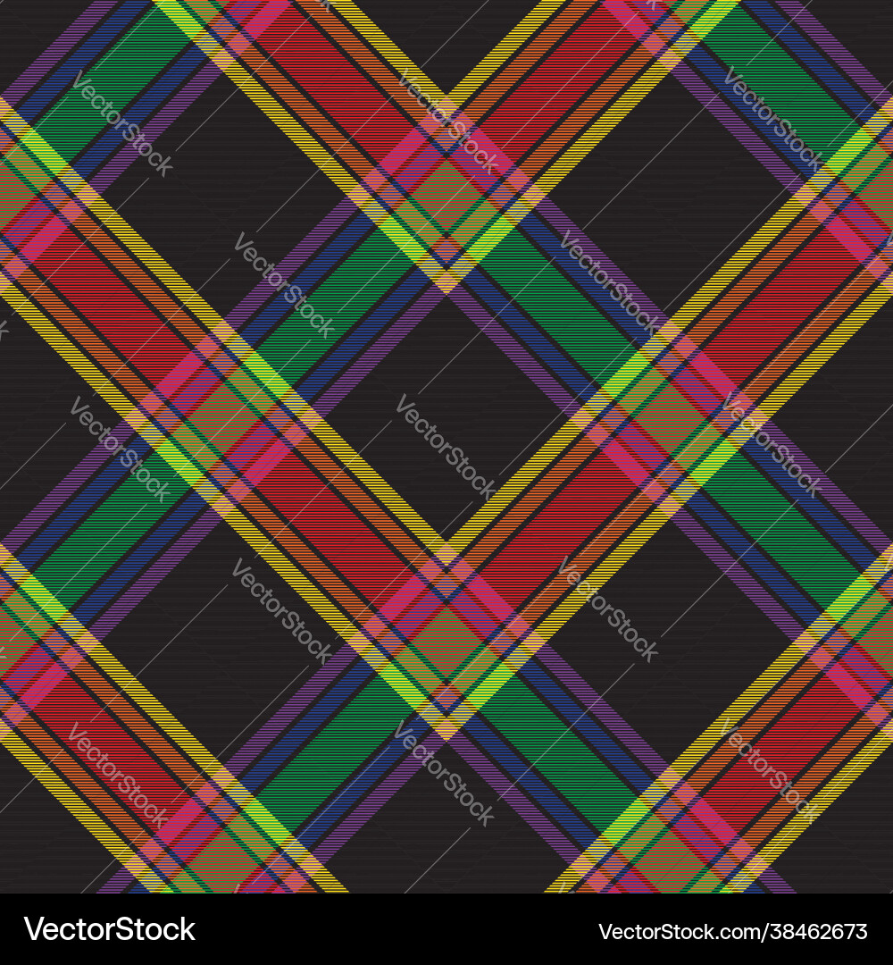 Rainbow chevron plaid tartan textured seamless Vector Image