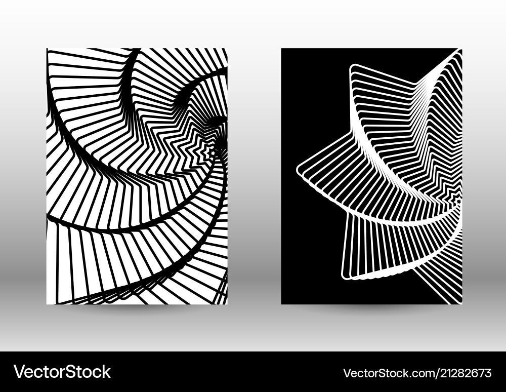 Set of abstract patterns with distorted lines Vector Image