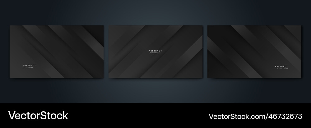 Set of elegant gradient abstract dark grey design Vector Image