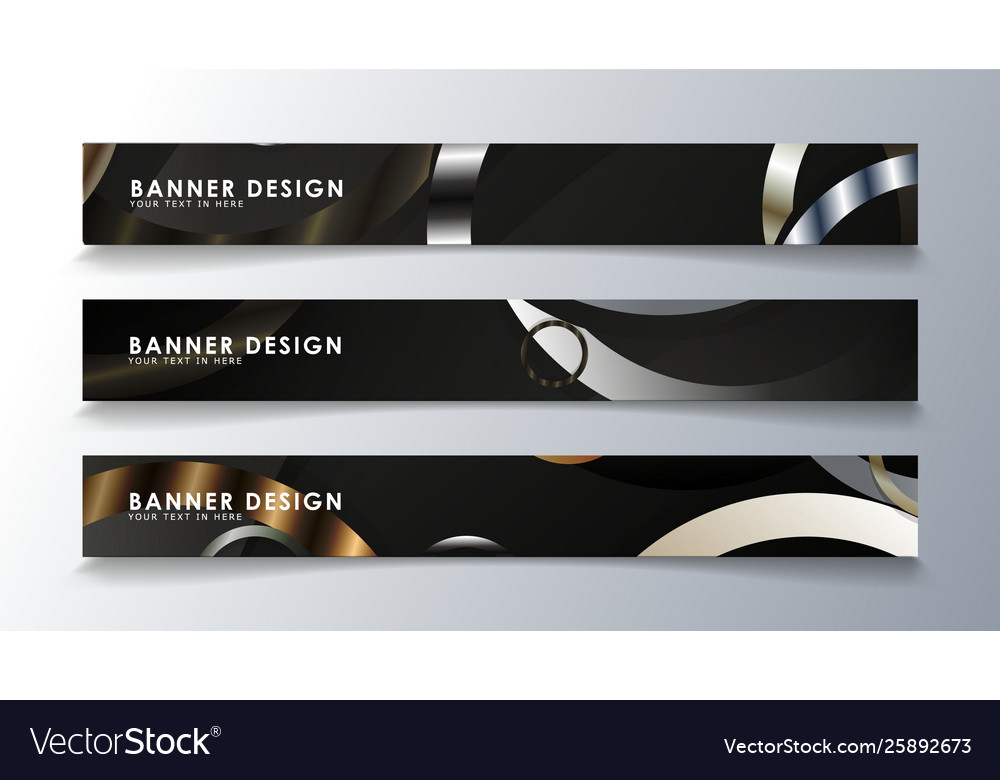 Set rectangular banner with a circle background Vector Image