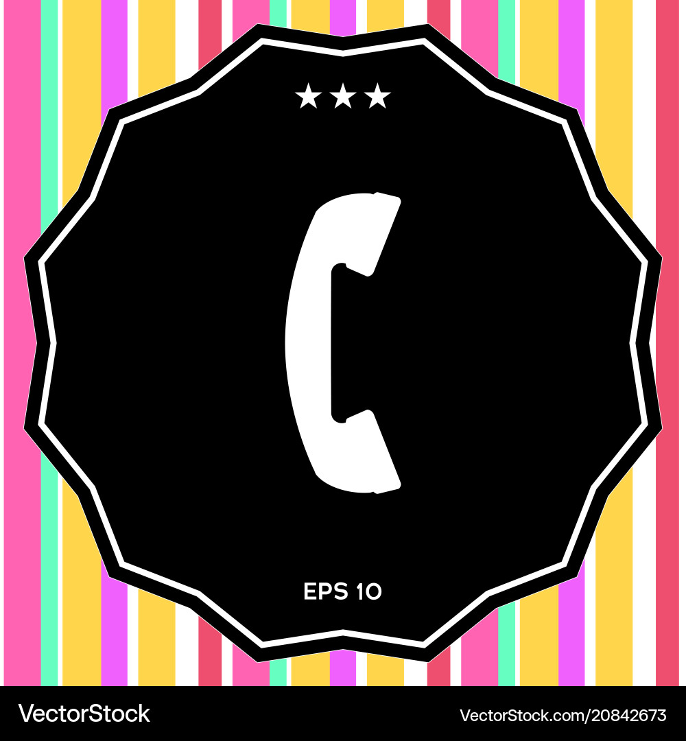 Telephone handset receiver symbol Royalty Free Vector Image
