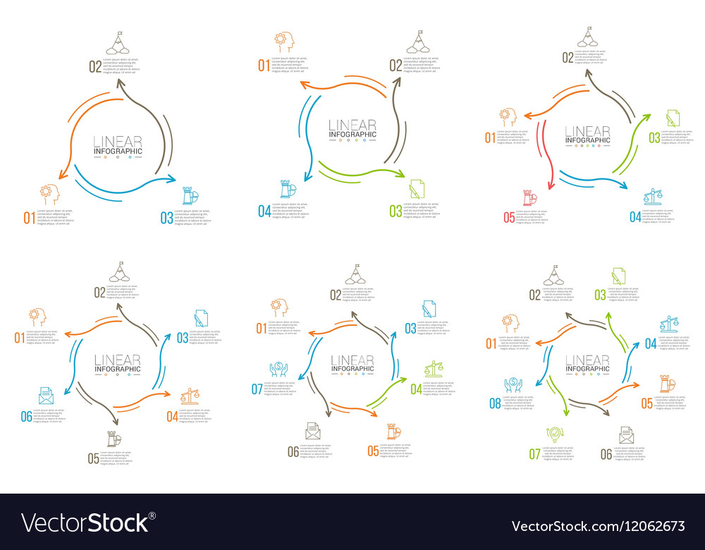 Thin line flat element for infographic Royalty Free Vector